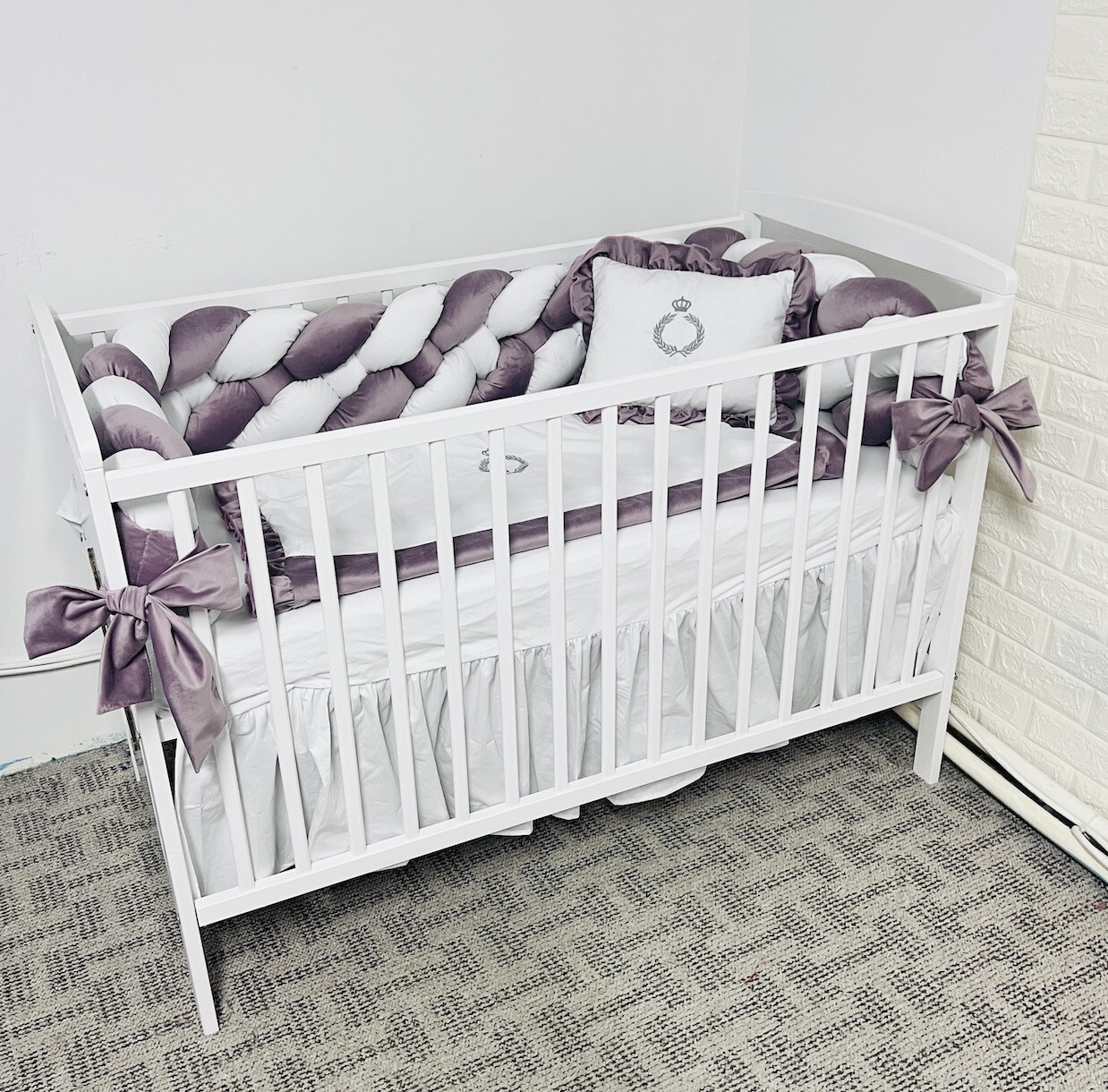 Apărătoare laterala pat bumper împletită 180 cm Deseda - Cusute cu mult ...