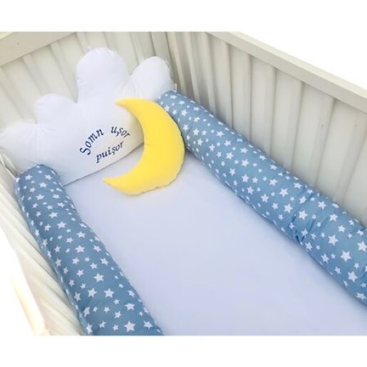 Aparatori pat protectii laterale pat lemn bebelusi bumper - Cusute cu ...