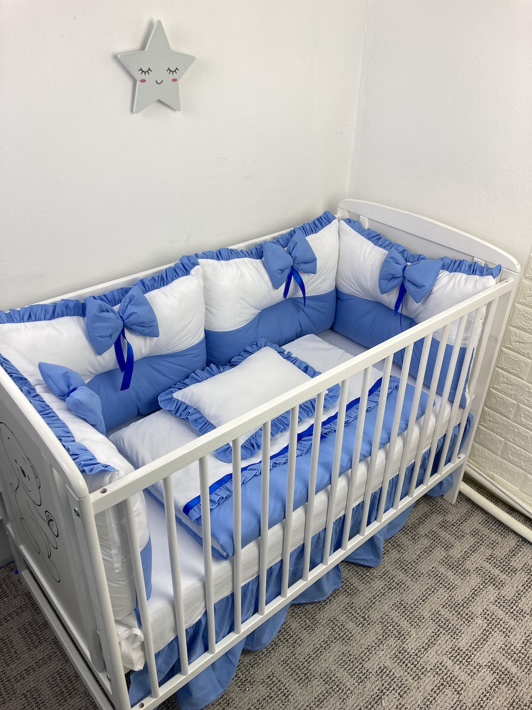 Aparatori pat protectii laterale pat lemn bebelusi tip bumper - Cusute ...