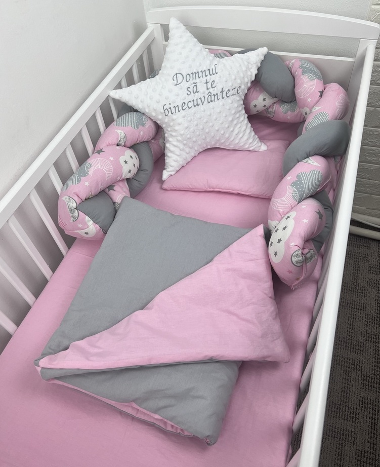 Apărătoare laterala pat bumper împletită 180 cm Deseda - Cusute cu mult ...