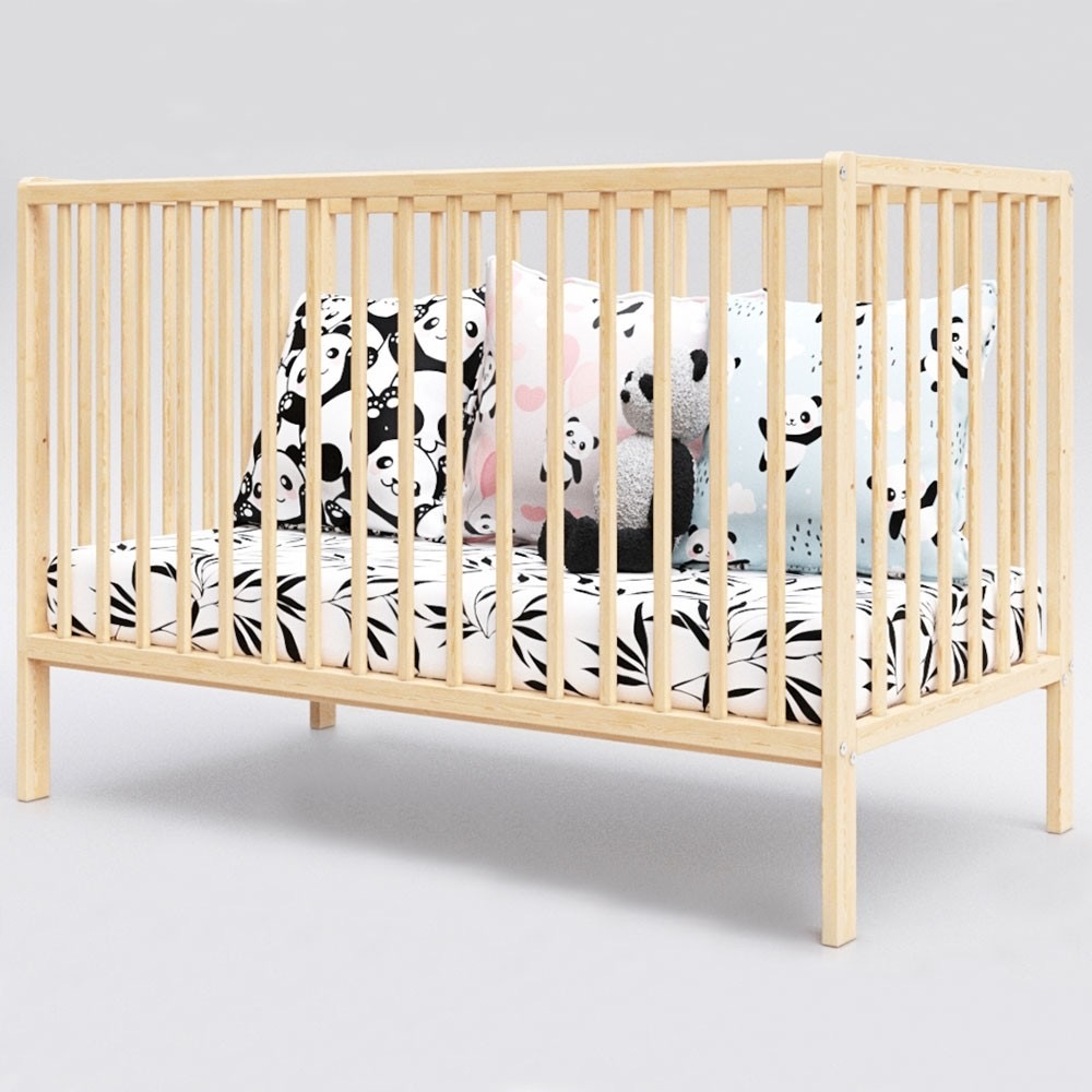 Patut din lemn pentru bebeluși Matthias 120x60 cm - Cusute cu mult drag!